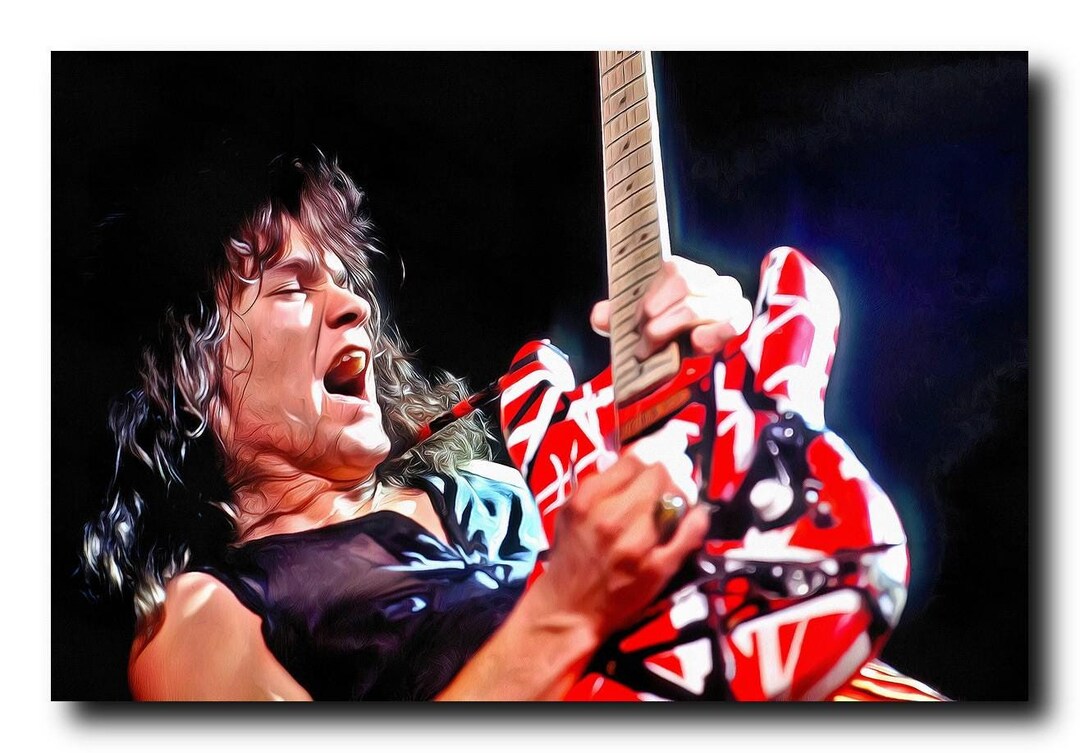 Eddie Van Halen Art Real Cotton Canvas Print. Frame Ready for Dorm ...