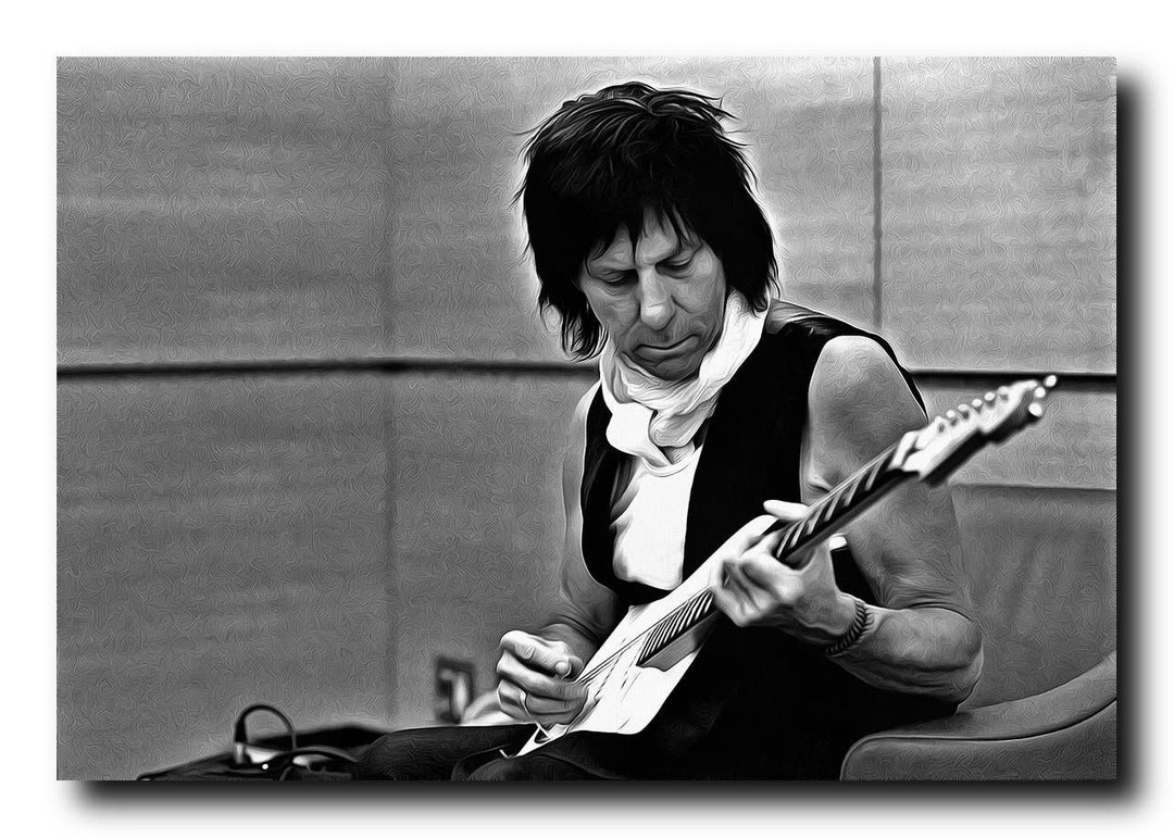 Jeff Beck Art Real Cotton Canvas Print. Frame Ready for Dorm, Office ...