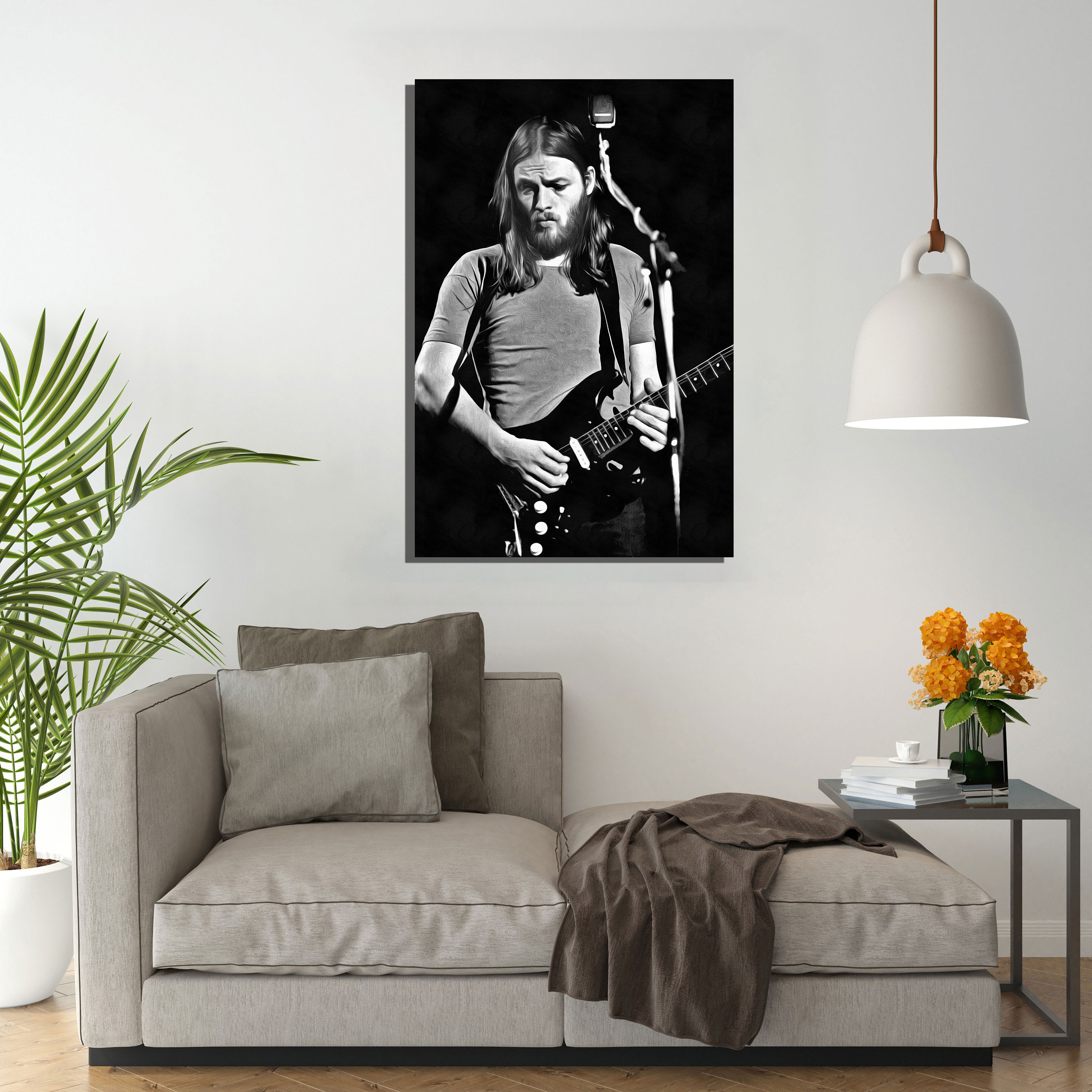 David Gilmour Canvas Print, Digital Paint Brush Art, Real Cotton - Etsy