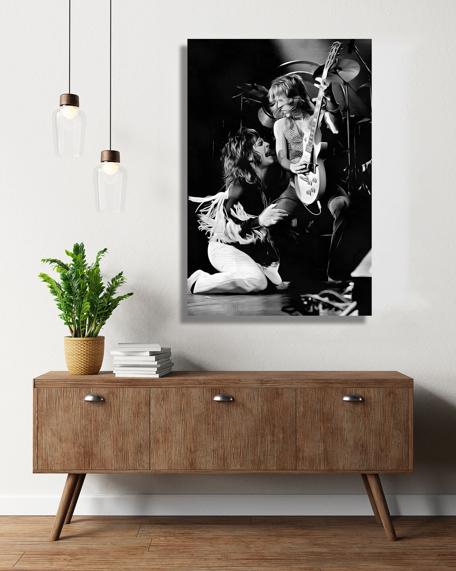 Randy Rhoads Ozzy Osbourne Art Real Cotton Canvas Print. Frame Ready ...