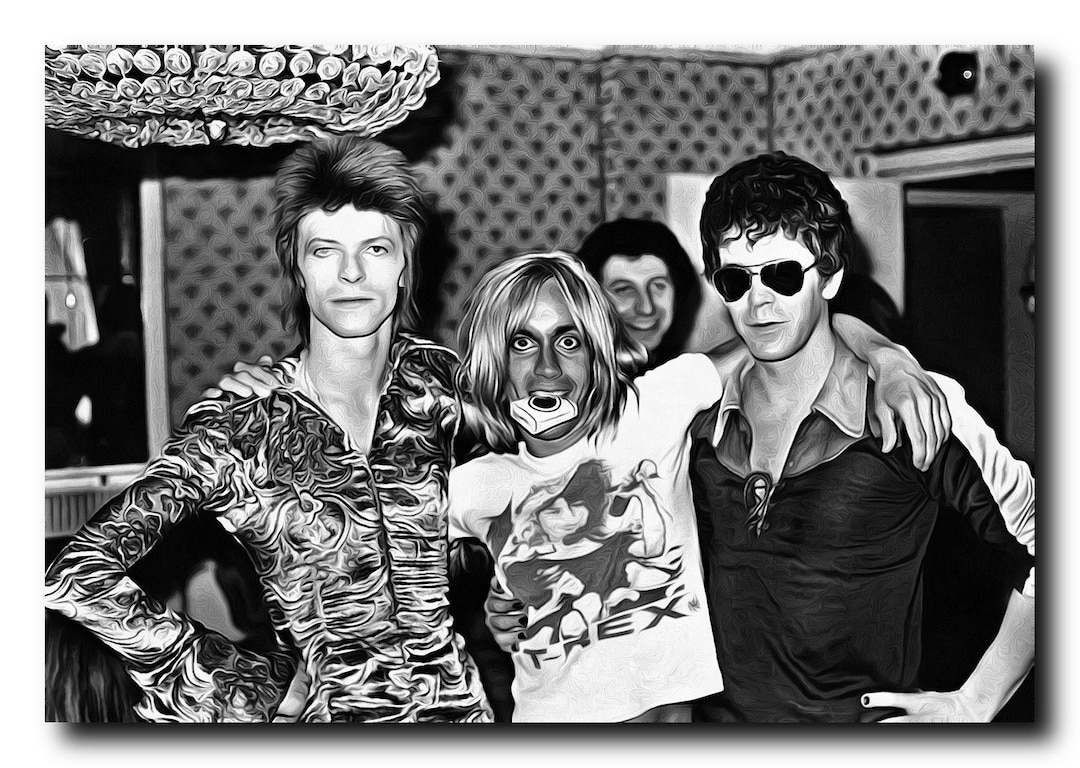 David Bowie, Iggy Pop, Lou Reed Art Real Cotton Canvas Print. Frame ...