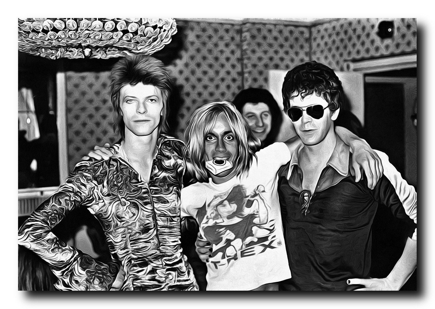 David Bowie, Iggy Pop, Lou Reed Art Real Cotton Canvas Print. Frame ...