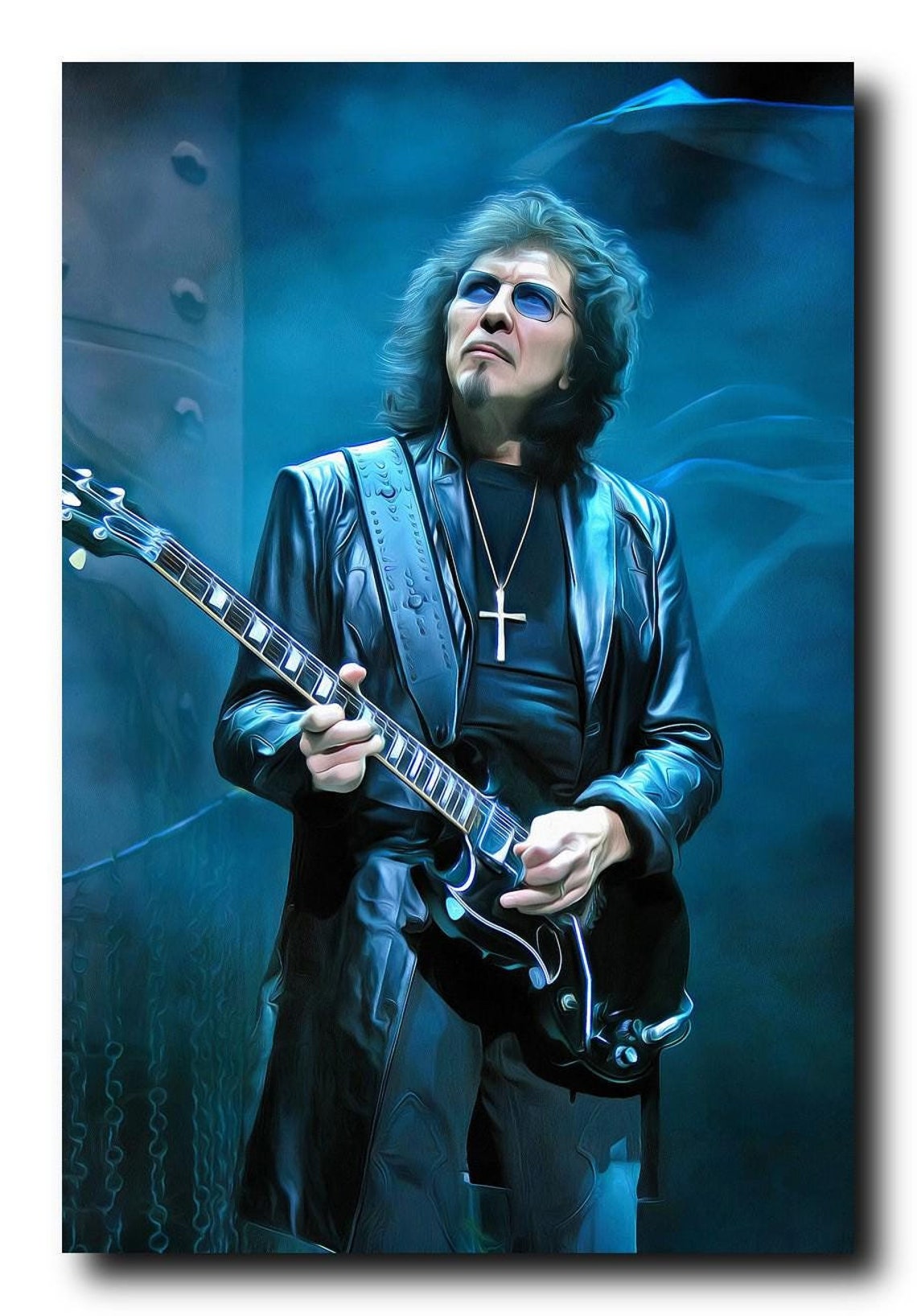 Tony Iommi Art Real Cotton Canvas Print. Frame Ready for Dorm, Office ...