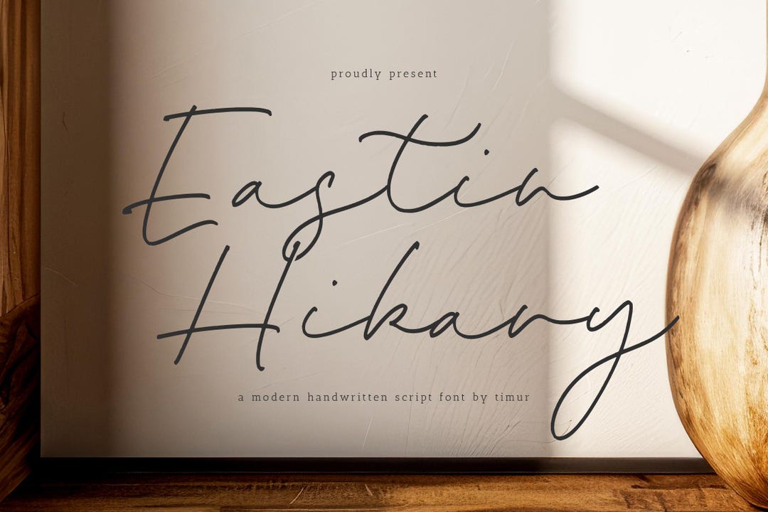 Eastin Hikary – Modern Handwritten Script Monoline Font Wedding ...
