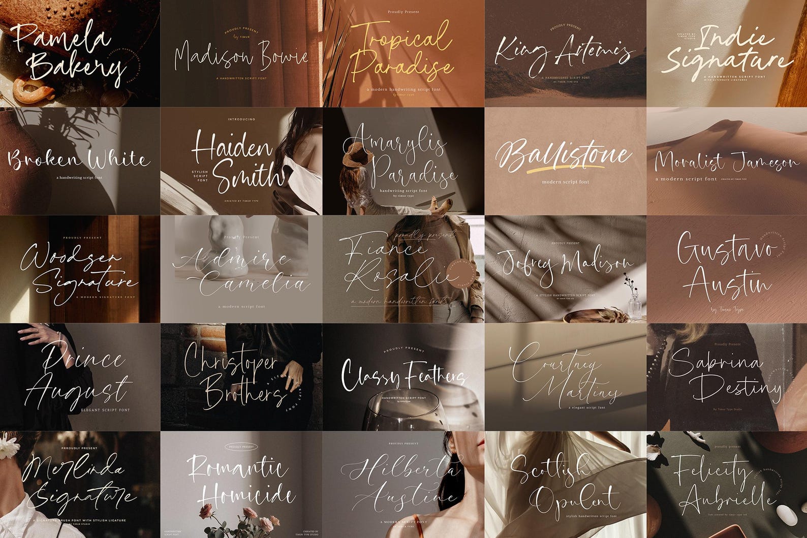 250 Font Bundle Handwritten Script Elegant Wedding Fonts Calligraphy ...