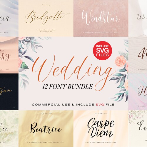 Modern Script Bundle Cricut Fonts Procreate Fonts Canva - Etsy