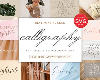Wellington Font Handwritten Script Font, Canva Fonts, Fonts for Cricut, Modern Calligraphy ...