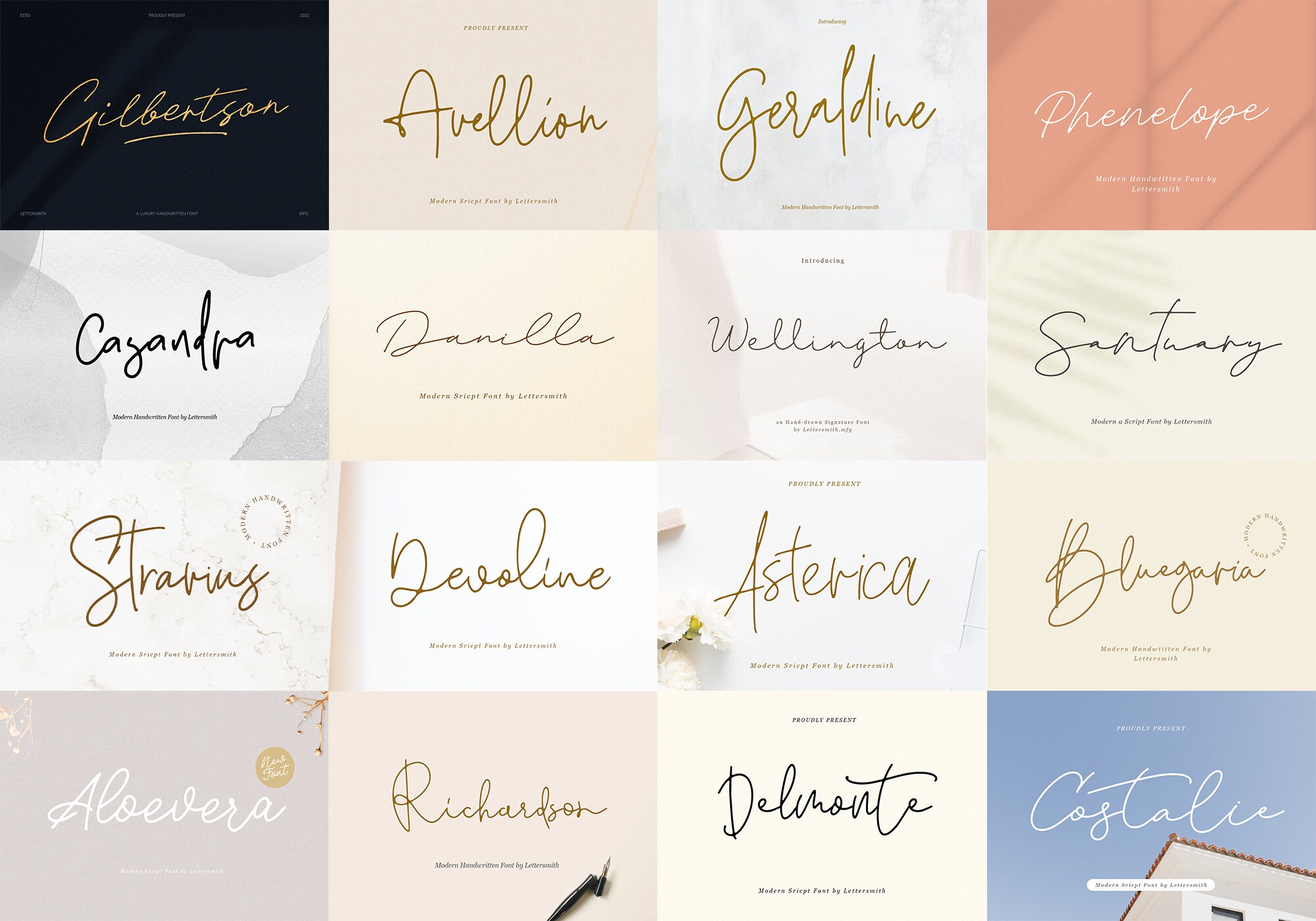 Monoline Font Bundle Calligraphy Font Handwritten Font - Etsy