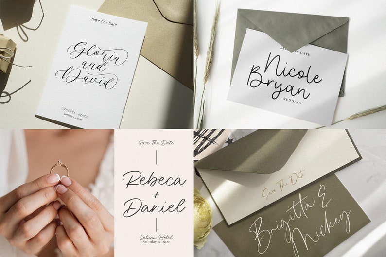 Wedding Font Bundle Elegant Handwritten Script Calligraphy Fonts for ...