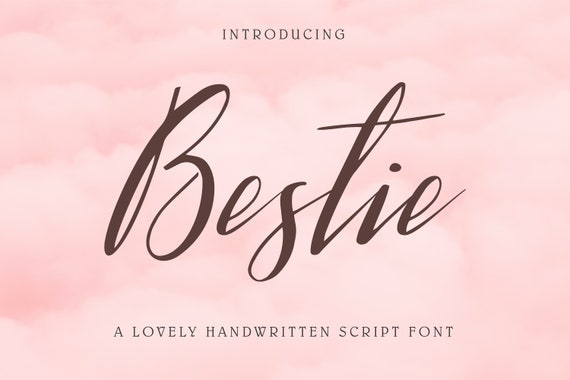 Bestie Font Handwritten Script Font Cricut Fonts Modern - Etsy