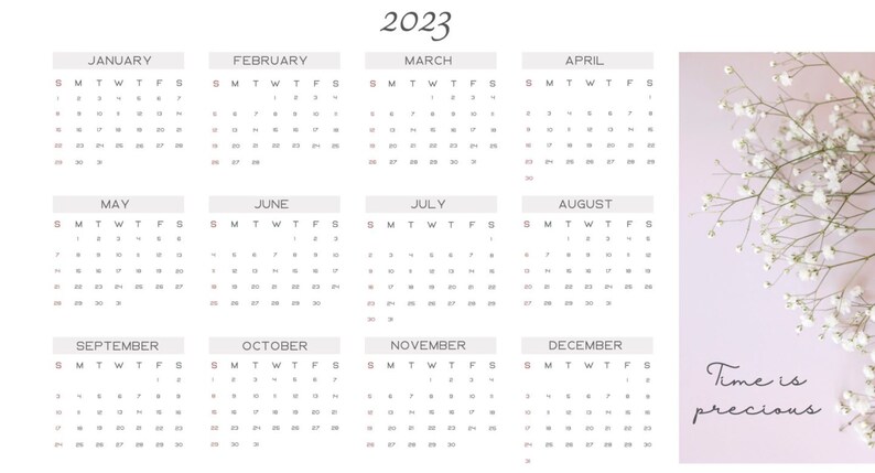 2023 PRINTABLE CALENDAR - Etsy