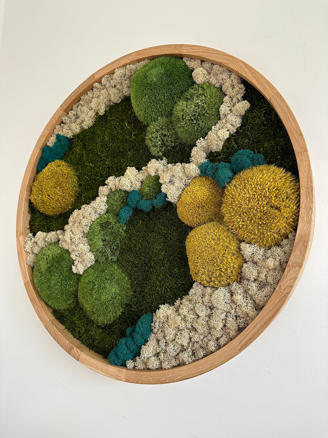 Colorful Moss Picture, Wooden Frame, Moss Art, Home Decoration - Etsy
