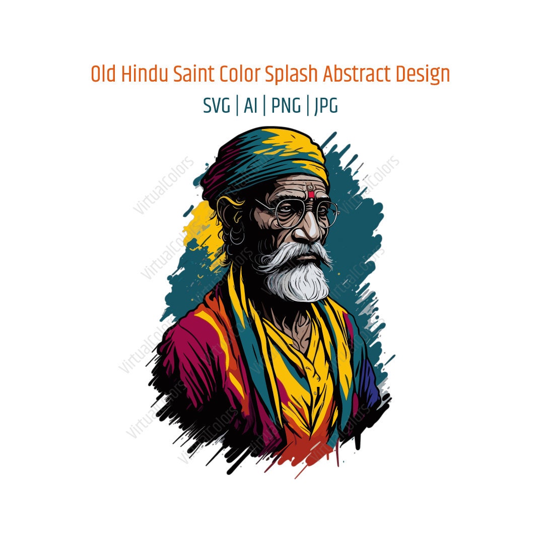 Old Hindu Saint, Old Indian Man, Hinduism, Indian, Wall Decor, Poster ...