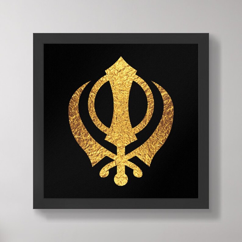 Sikh Khanda Golden Symbol, Wall Decor, Poster, Sikh, Indian, Sikh ...