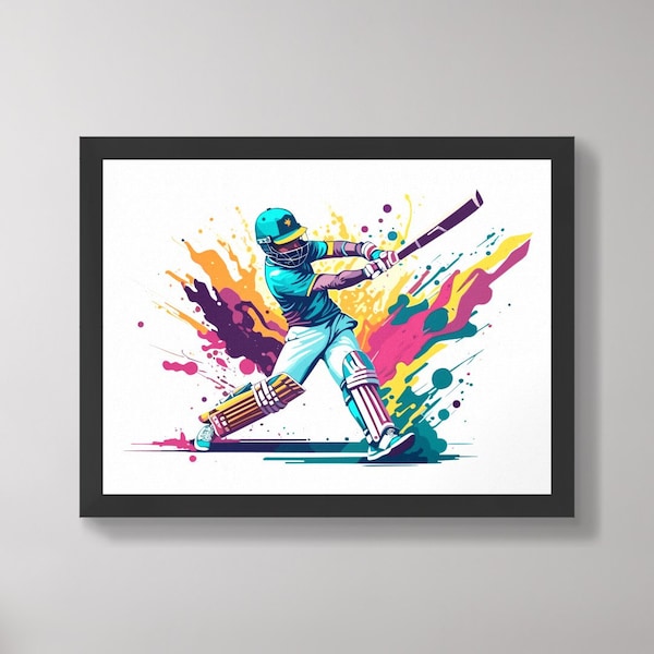 Cricket Batting Poster - Etsy