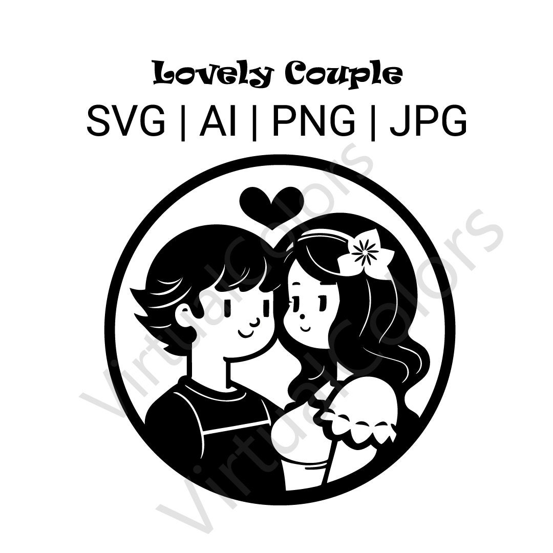 Cute Lovely Couple, Svg,cut Svg,cricut Svg, Minimal Vector, Logo,icon ...