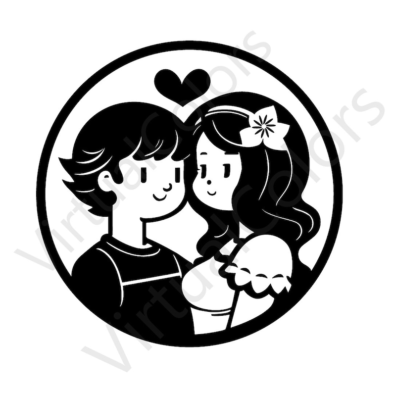 Linda pareja encantadora svg cortar svg cricut svg vector - Etsy México