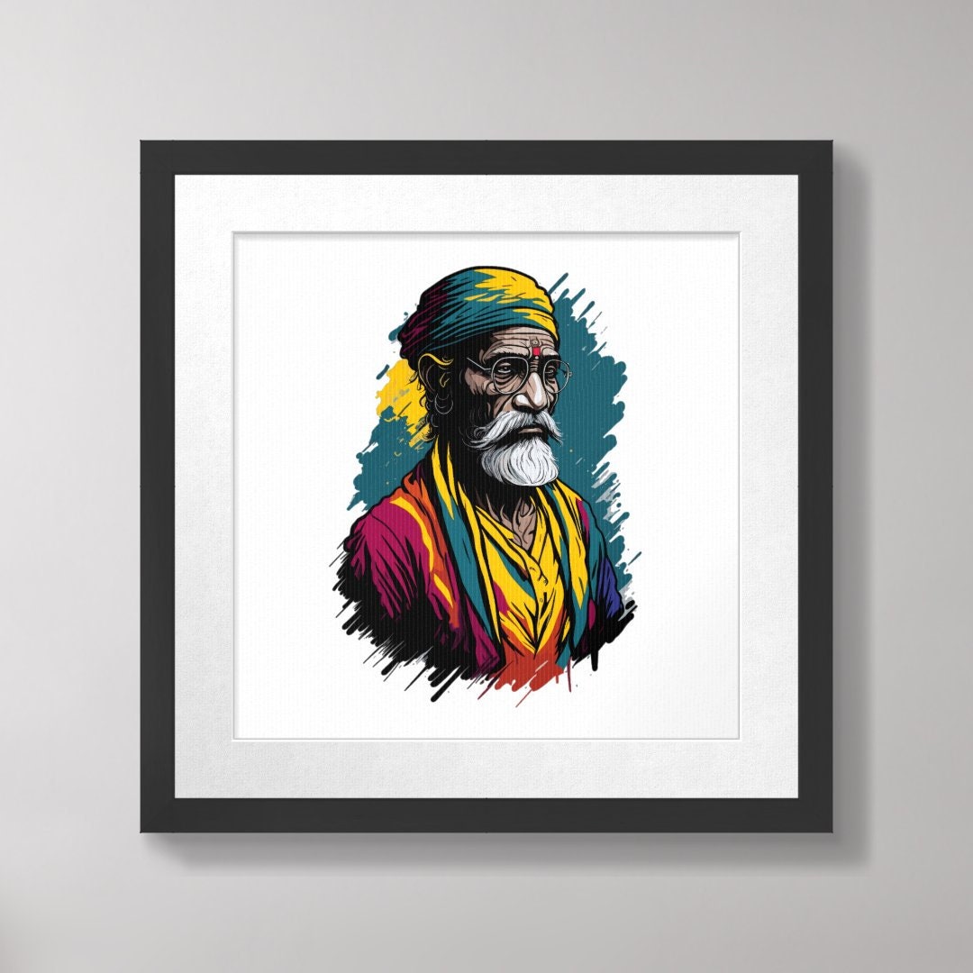 Old Hindu Saint, Old Indian Man, Hinduism, Indian, Wall Decor, Poster ...