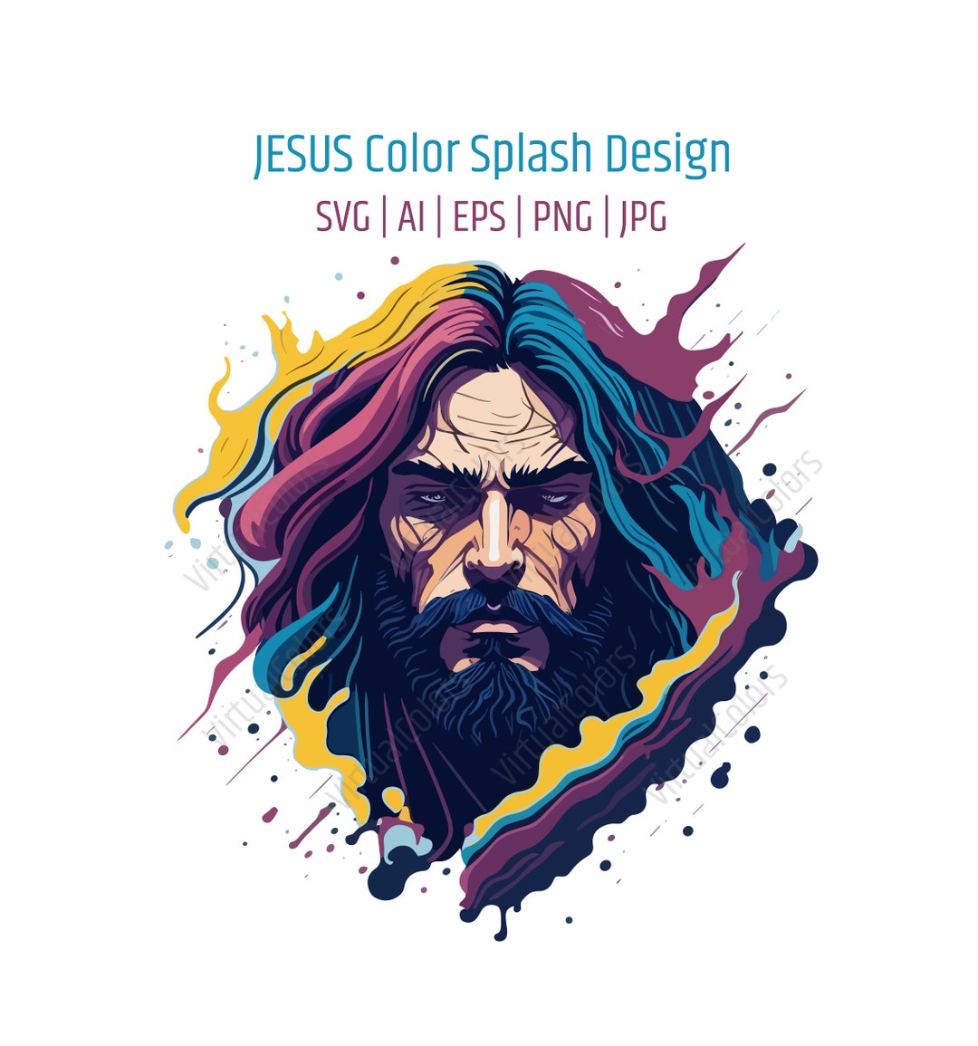 Lord Jesus Abstract Color Splash Design, Svg, Cricut, Svg Cut, Vector ...