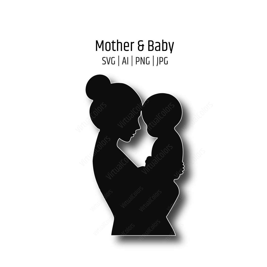Mother & Baby | Svg | Cricut Svg | Cut | Silhouette | Mother | Baby ...