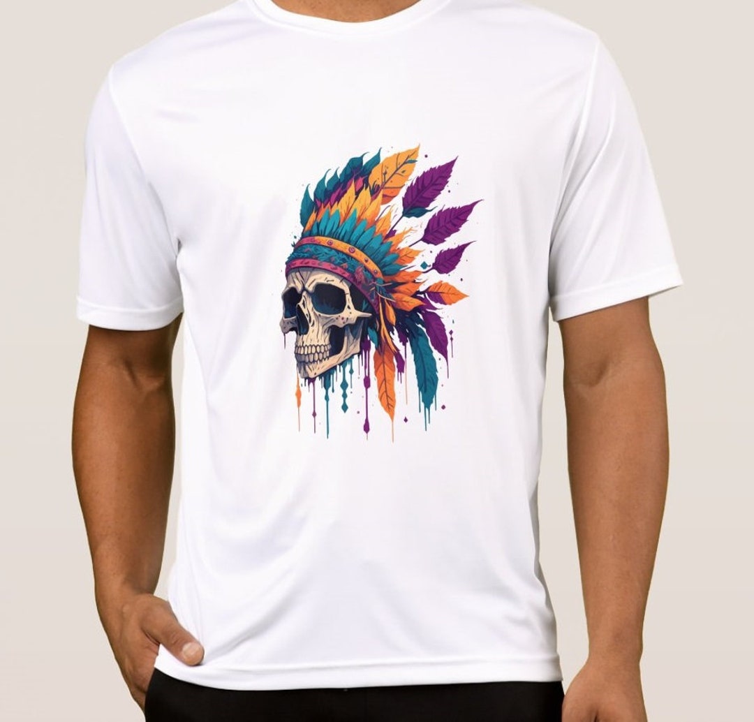 Red Indian Skull Abstract Color Splash Design, Indian,halloween, Wall ...