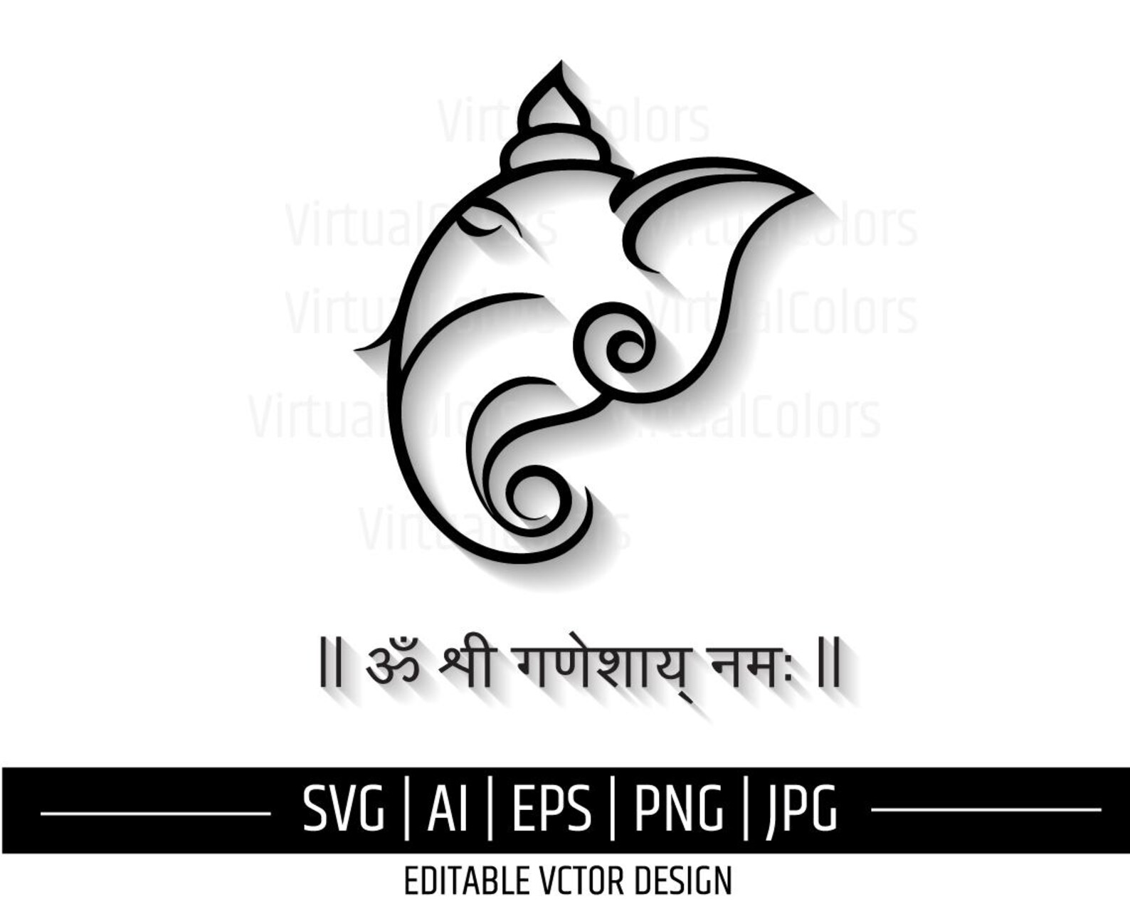 Stylish God Ganesha Design, Svg,eps,jpg,ai,cricut,ganesha Logo,hindu ...