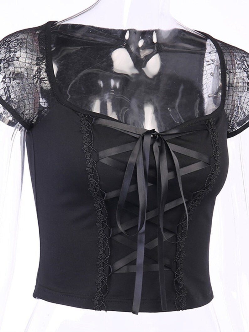 Goth Style Lace up Top - Etsy UK