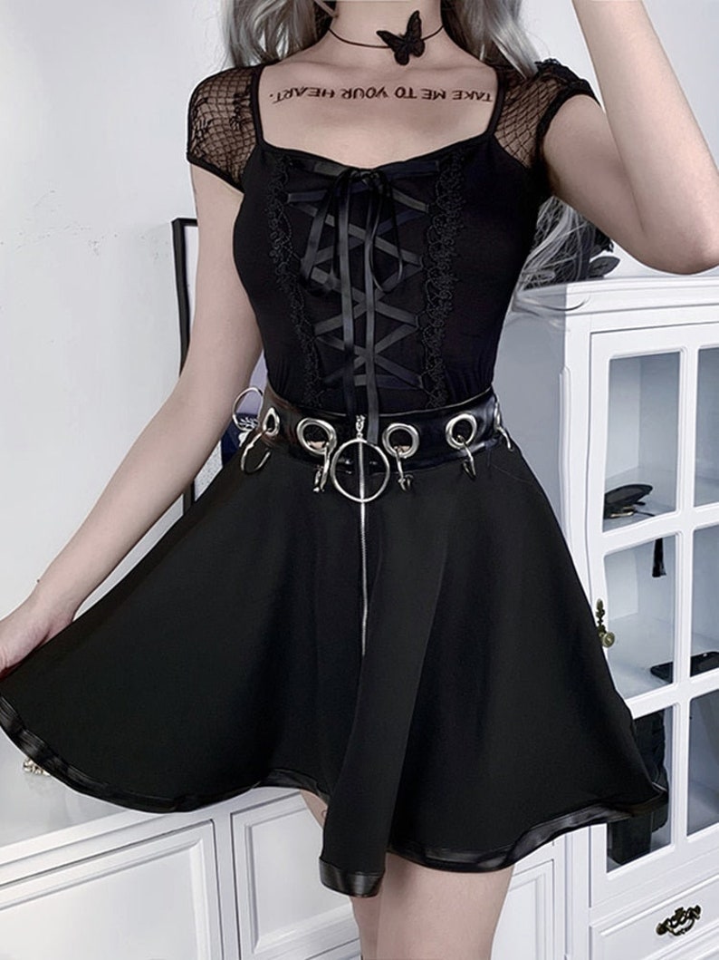 Goth Style Lace up Top - Etsy UK