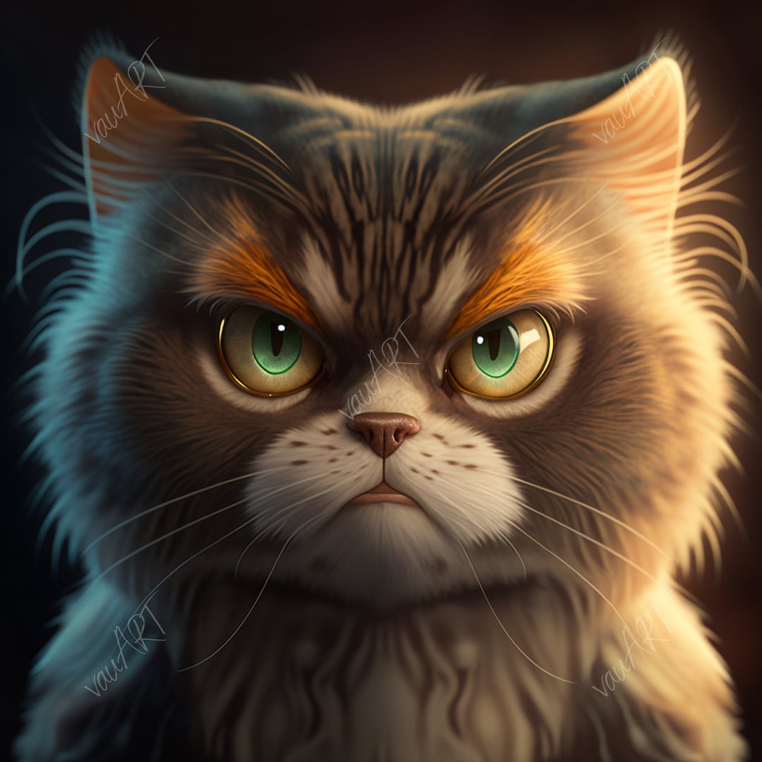 Cool Cat Pixar Style Digital Art AI Generated Wall Art - Etsy