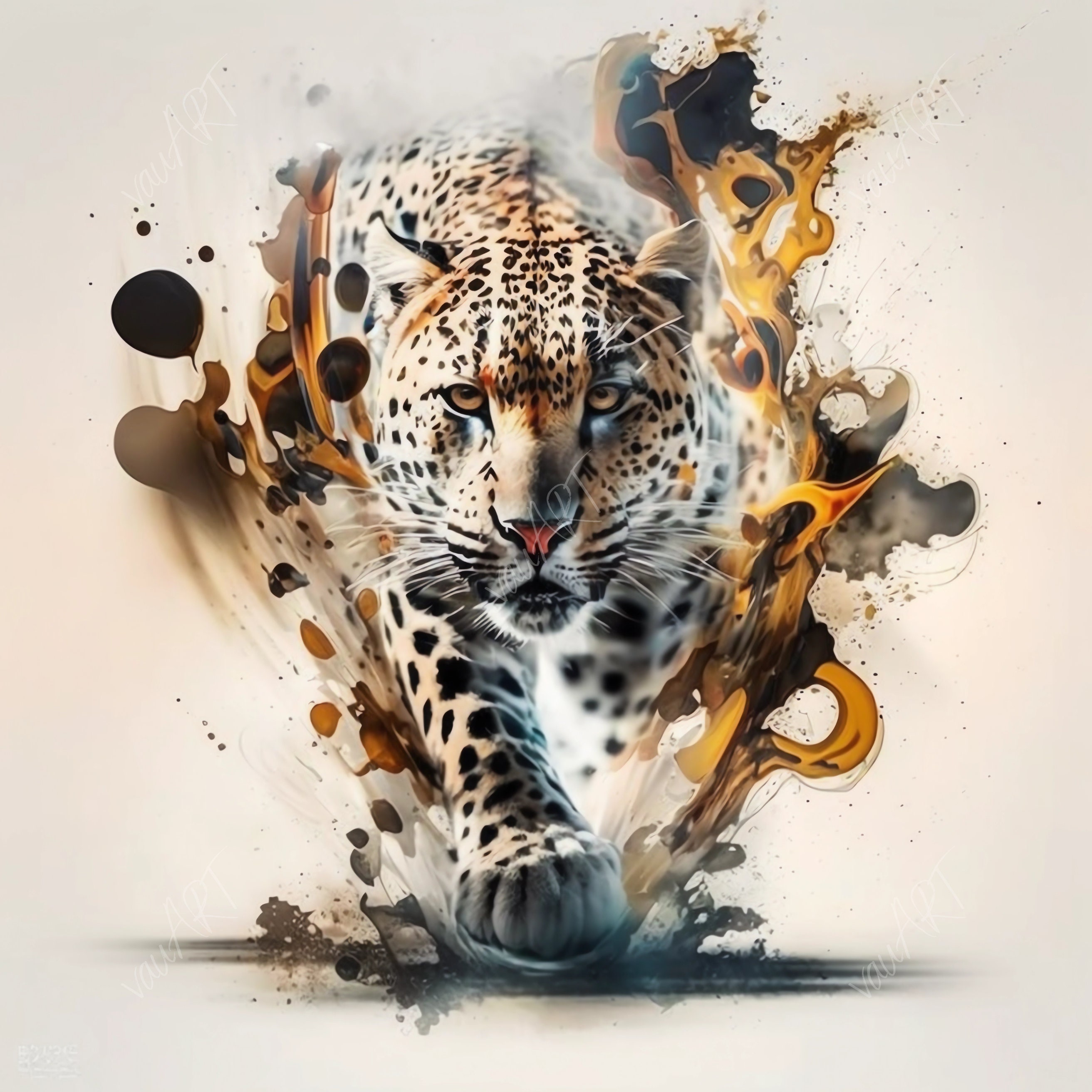 Leopard AI Generate Art AI Art Print AI Wall Art Midjourney Poster ...