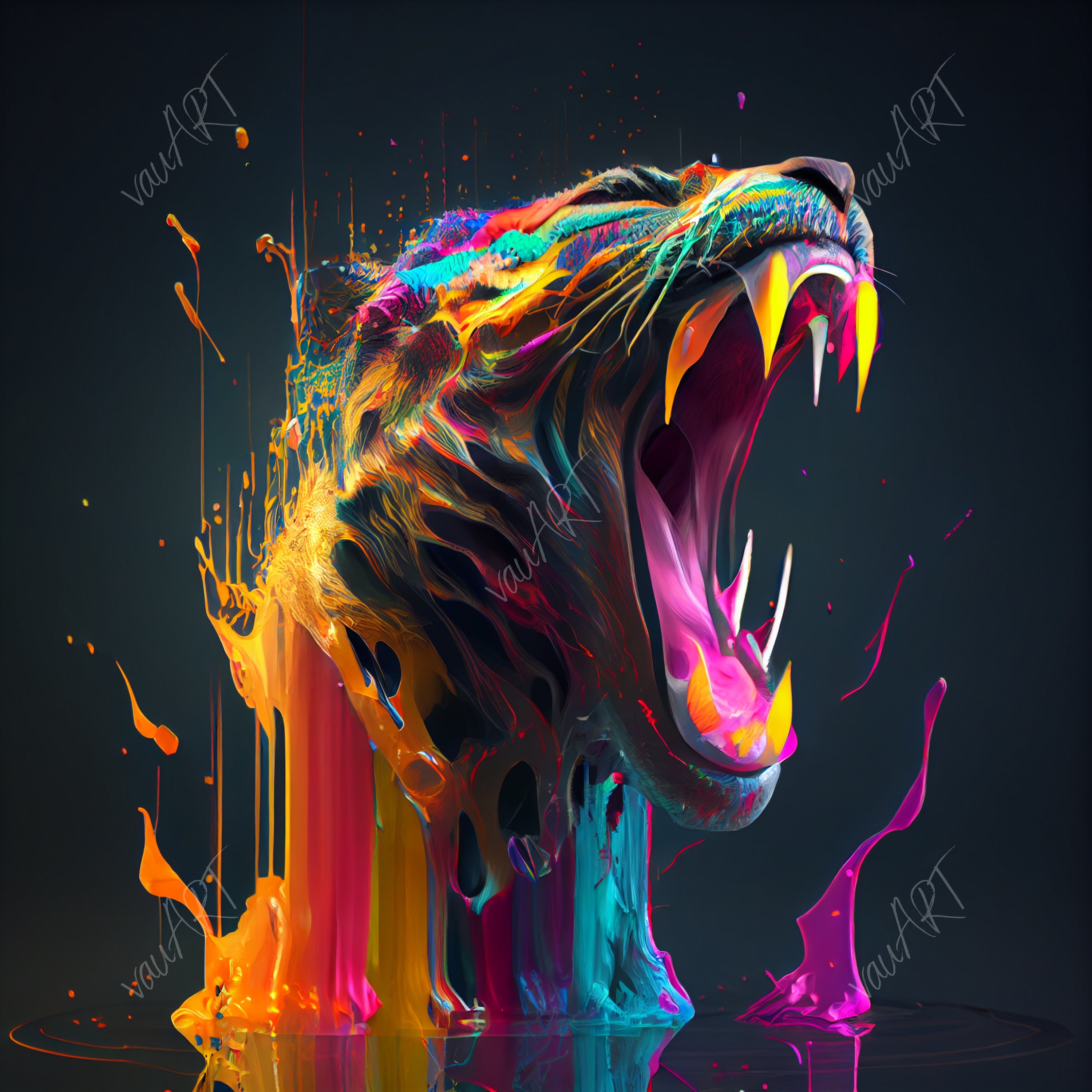 Siberian Tiger Surrealism AI Art Digital Art AI - Etsy Hong Kong