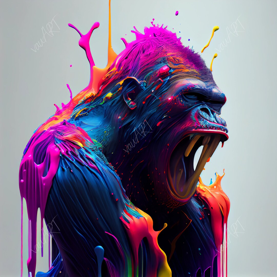 Gorilla Surrealism AI Art Digital Art AI Generate Art AI Art Print Ai ...