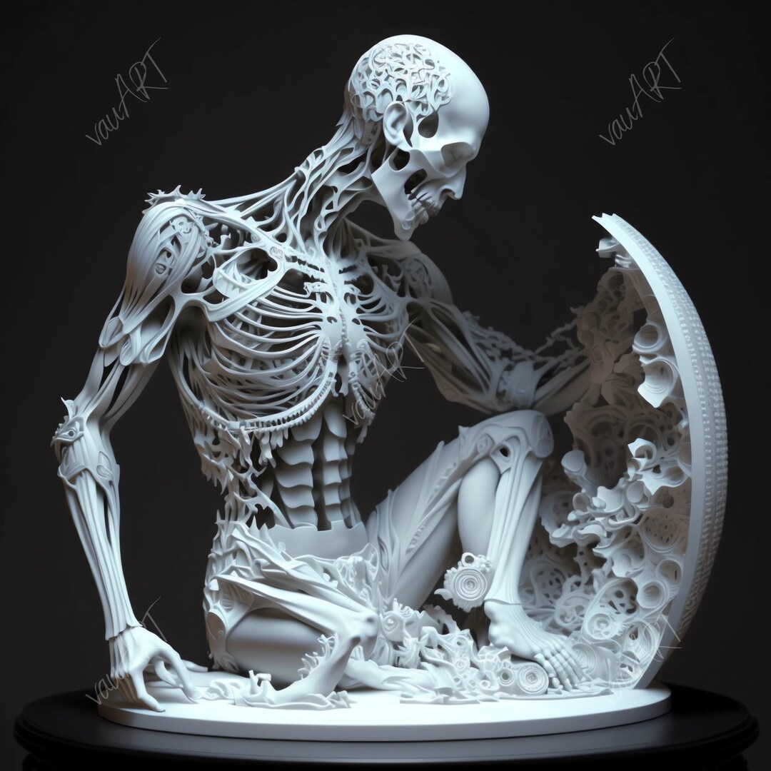 Skeleton Surrealism 3D Abstract AI Generate Art AI - Etsy