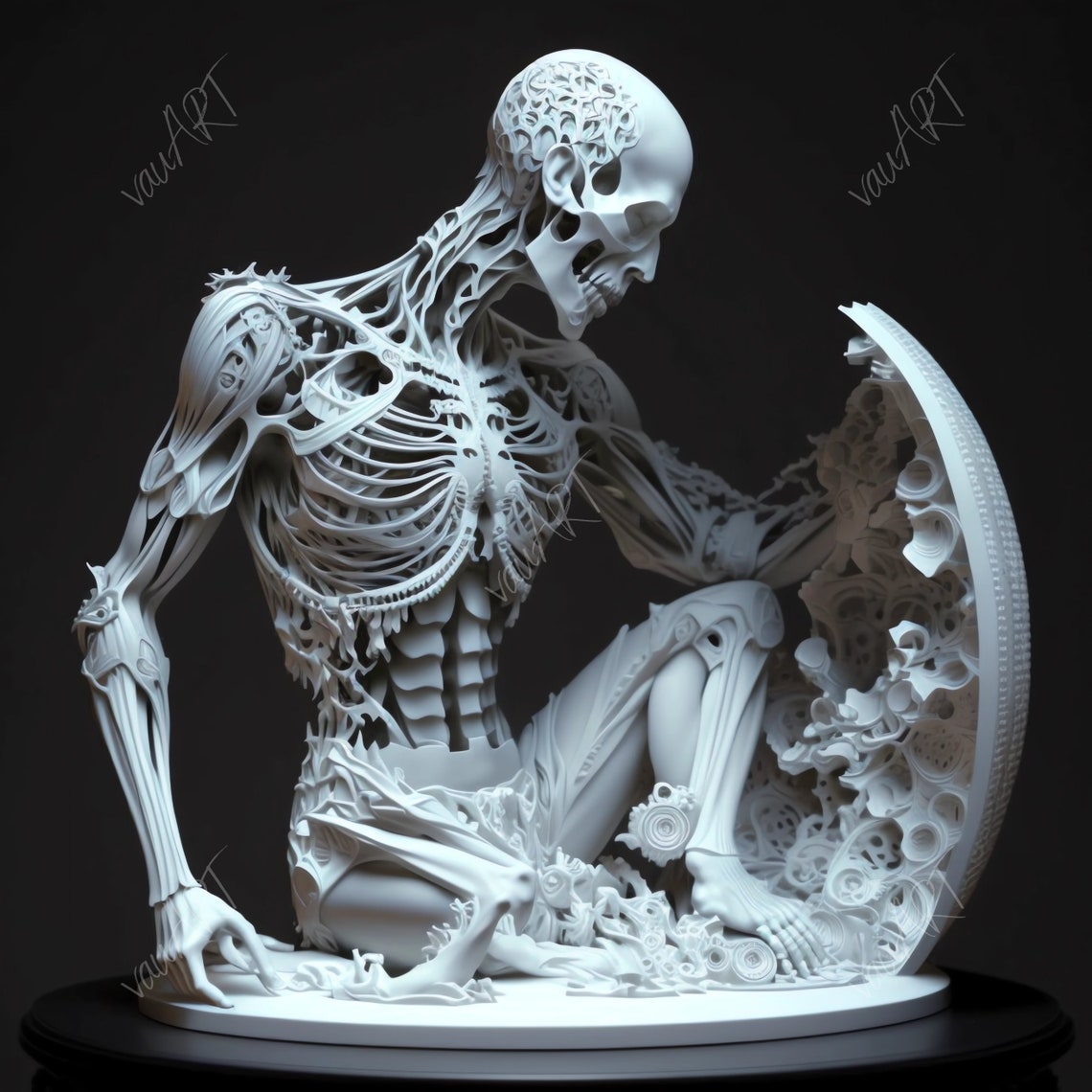 Skeleton Surrealism 3D Abstract AI Generate Art AI - Etsy