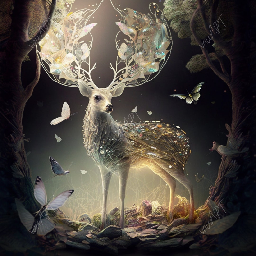 Enchanted Stag Dream Art Digital Art AI Generate Art AI Art Print Ai ...