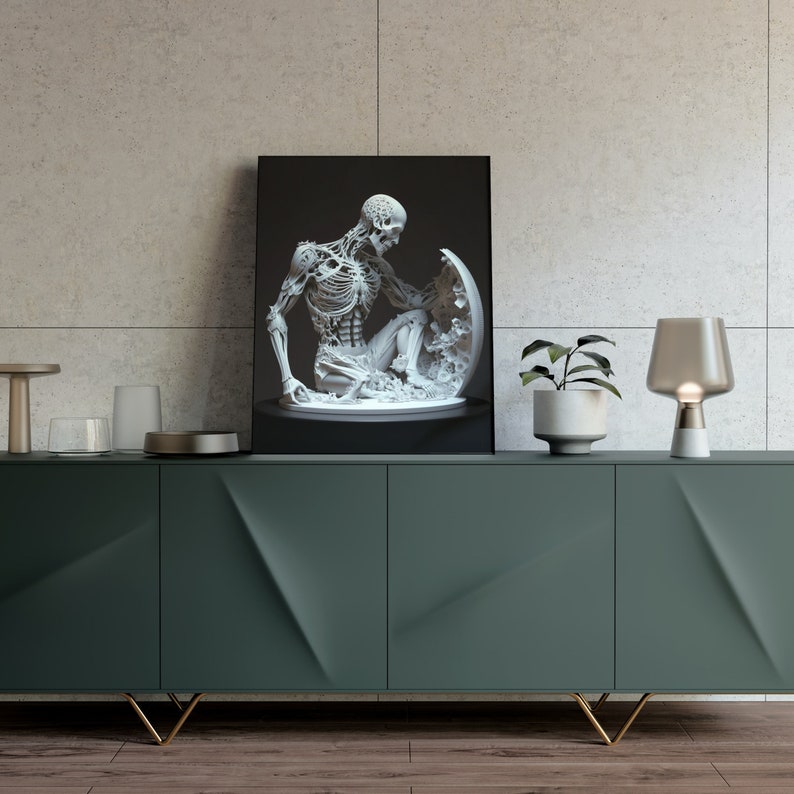 Skeleton Surrealism 3D Abstract AI Generate Art AI - Etsy
