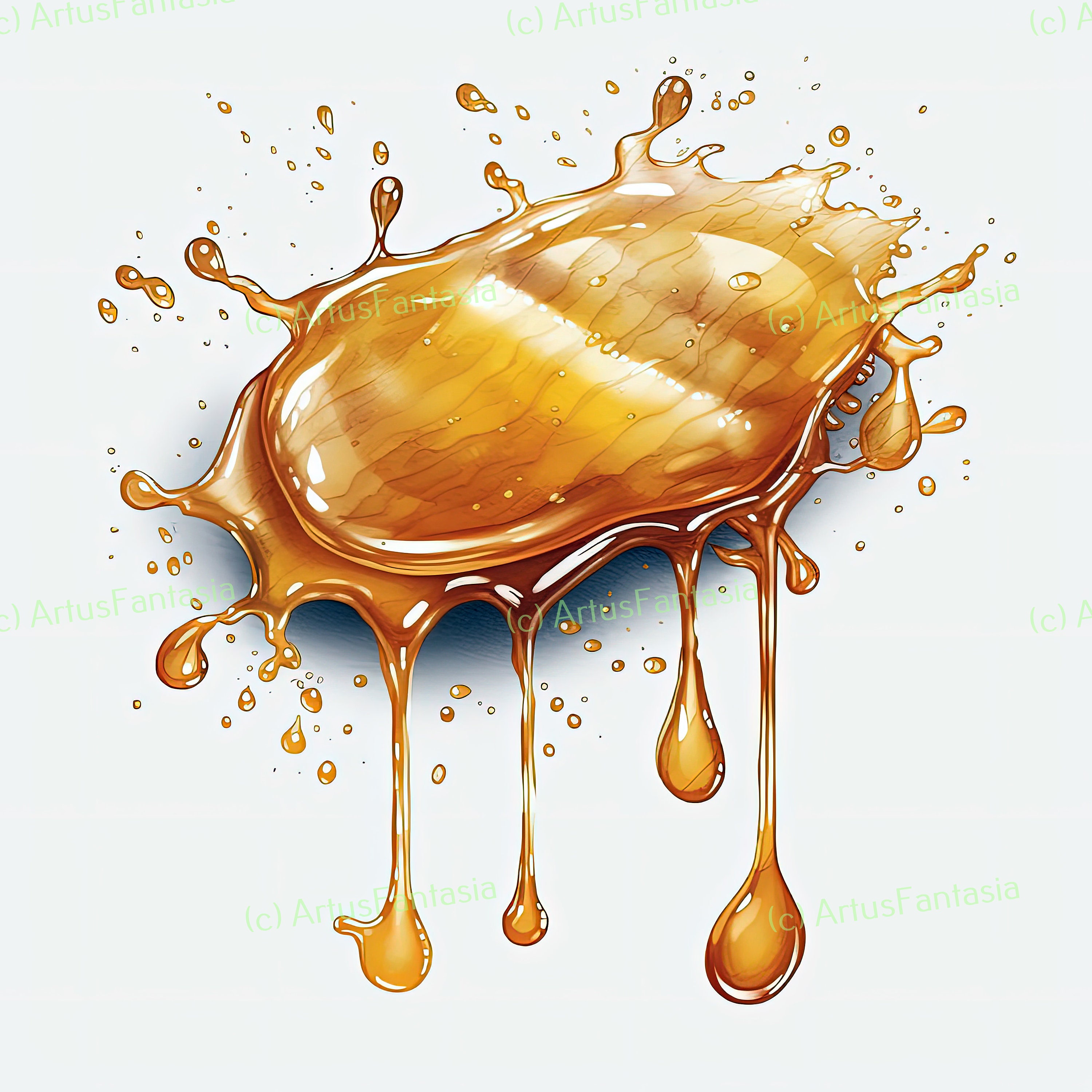 Watercolor Honey Bee 91x Clipart, Summer Garden Honey Drips and Bee ...