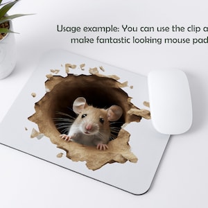 Realistic Mouse in Mouse Hole Clip Art for Wall Decal Sticker - Book ...