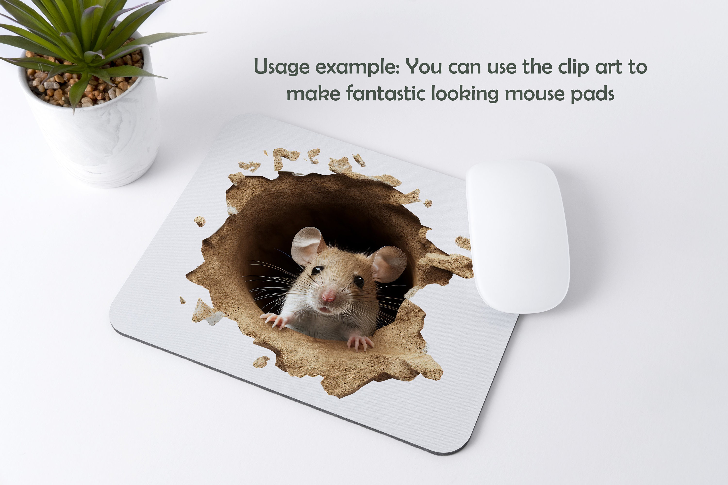 Realistic Mouse in Mouse Hole Clip Art for Wall Decal Sticker Book ...