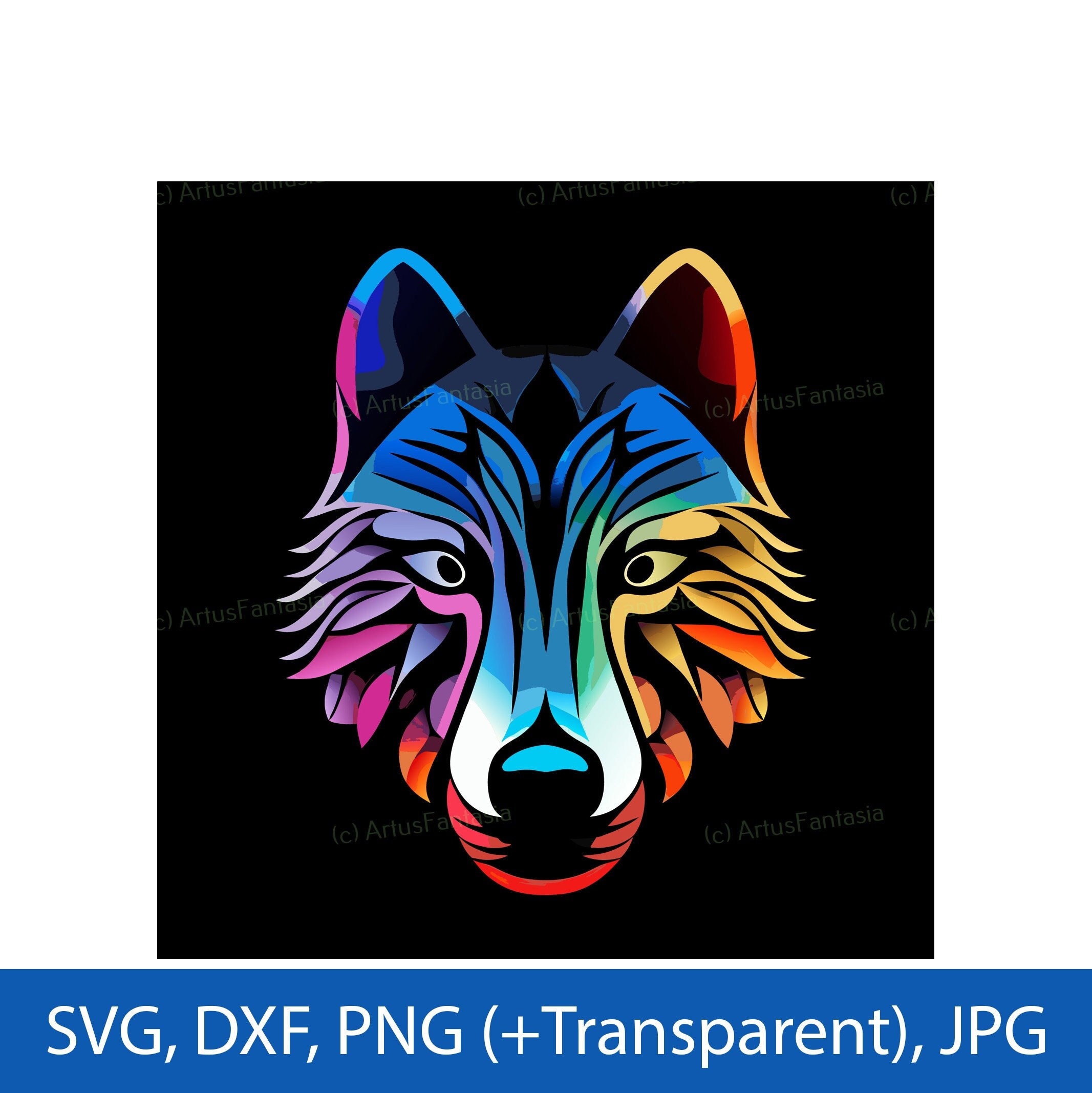 LGBTQ lobo lobo cabeza svg dxf png jpg vector arco iris lobo csd lobo ...