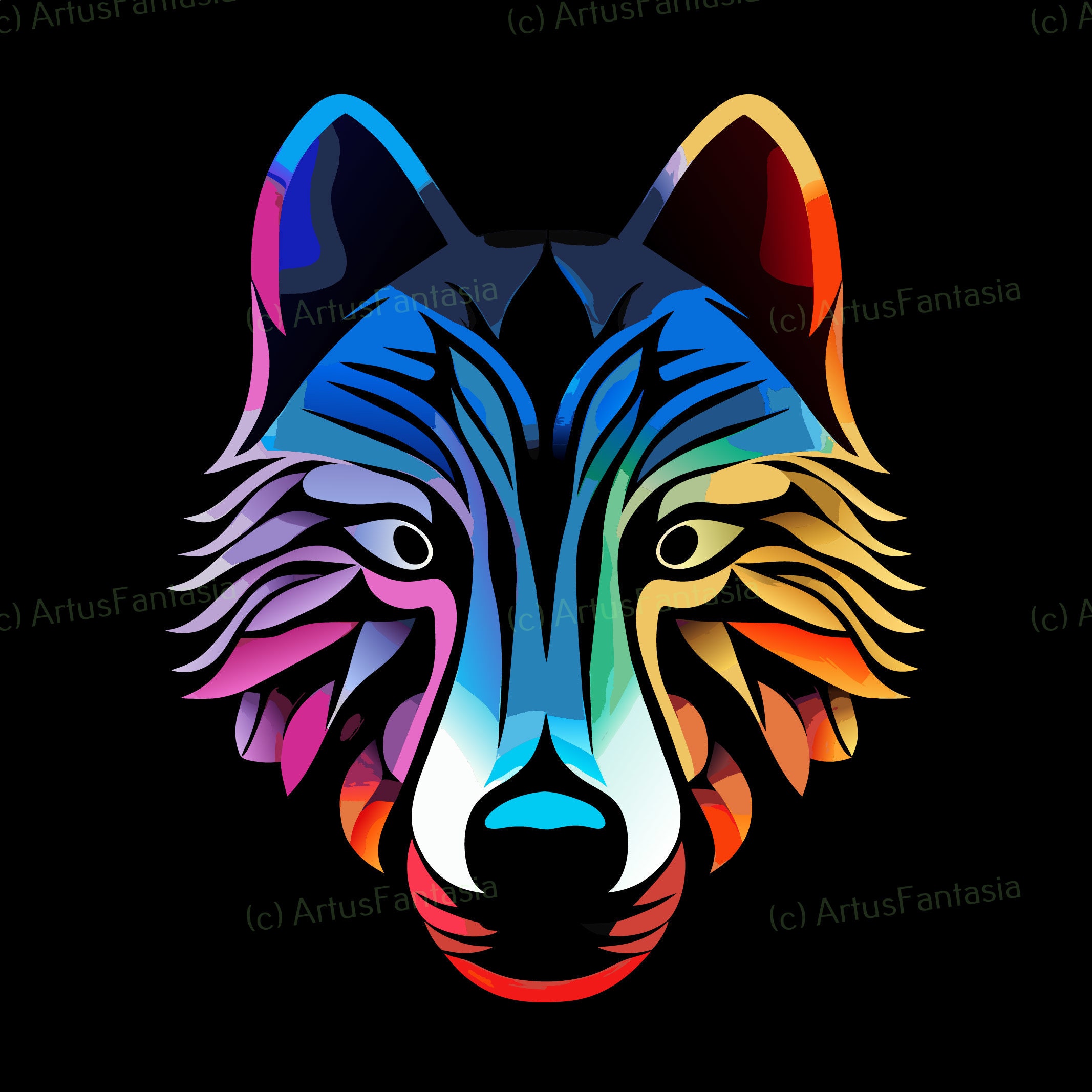 LGBTQ lobo lobo cabeza svg dxf png jpg vector arco iris lobo csd lobo ...