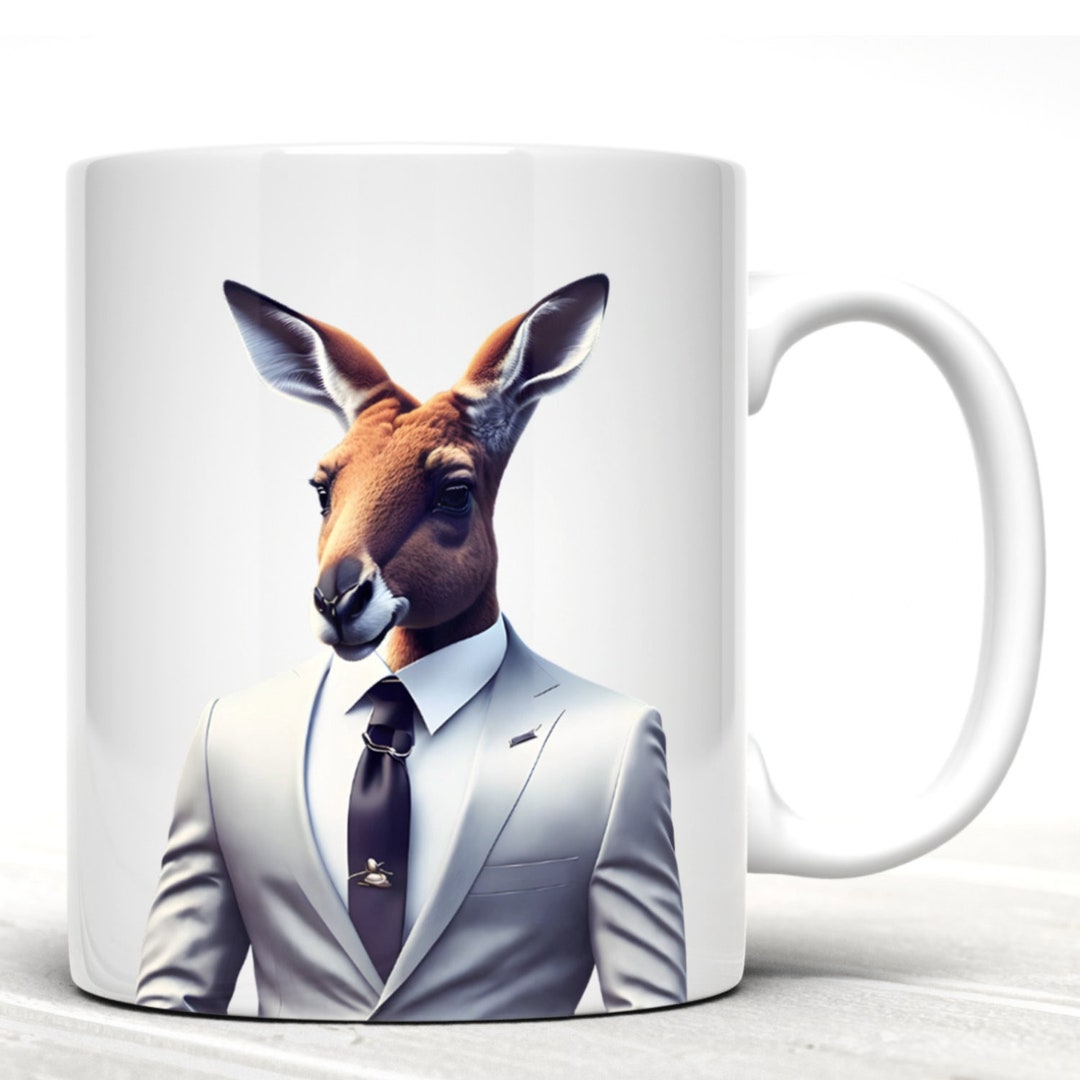 Funny Office Mug Kangaroo in a Suit Best Boss Personalise Novelty 11oz ...