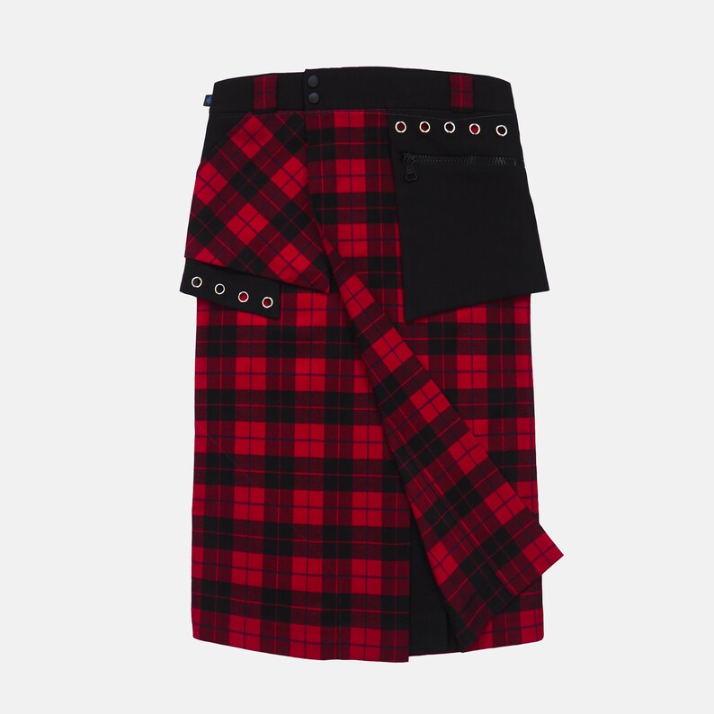 The Red "punk" Man's Skirt / Modern Kilt - Etsy
