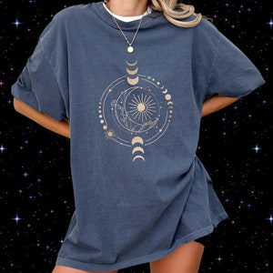 Comfort Colors® Mystic Moon and Sun Shirt, Mystical Moon Phase Shirt ...