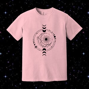 Comfort Colors® Mystic Moon and Sun Shirt, Mystical Moon Phase Shirt ...