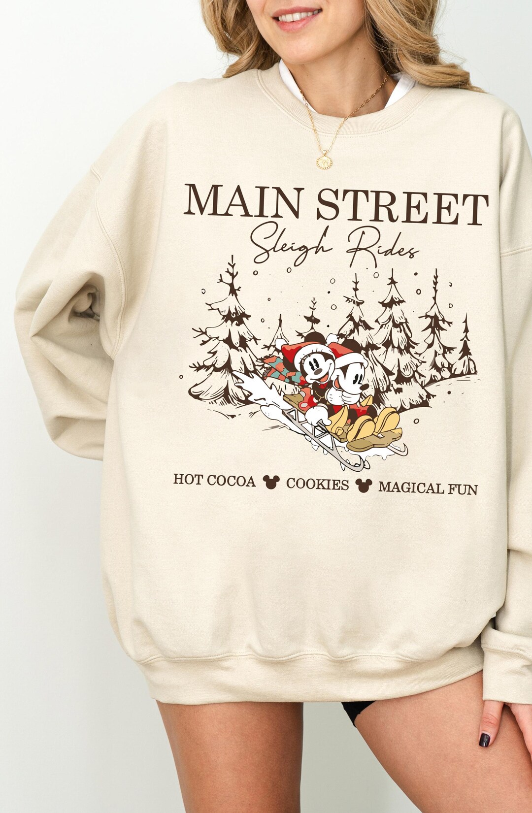 Retro Mickey Minnie Main Street Sleigh Rides sweatshirt, Disney ...