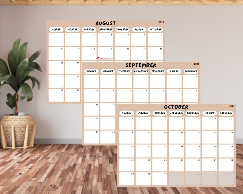 2023 Printable Calendar | A3 Size | A4 Size | US Letter Size | Sunday ...