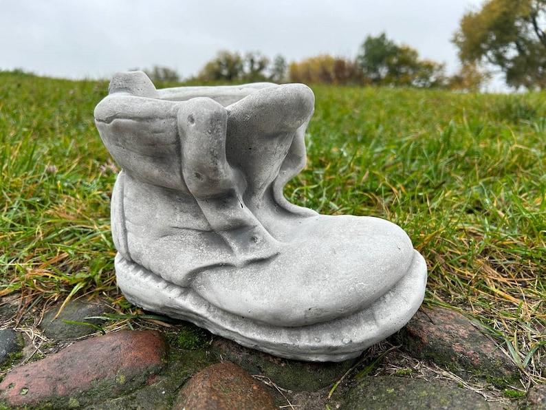 Concrete Boot Flower Pot: Unique Stone Garden Planter - Etsy
