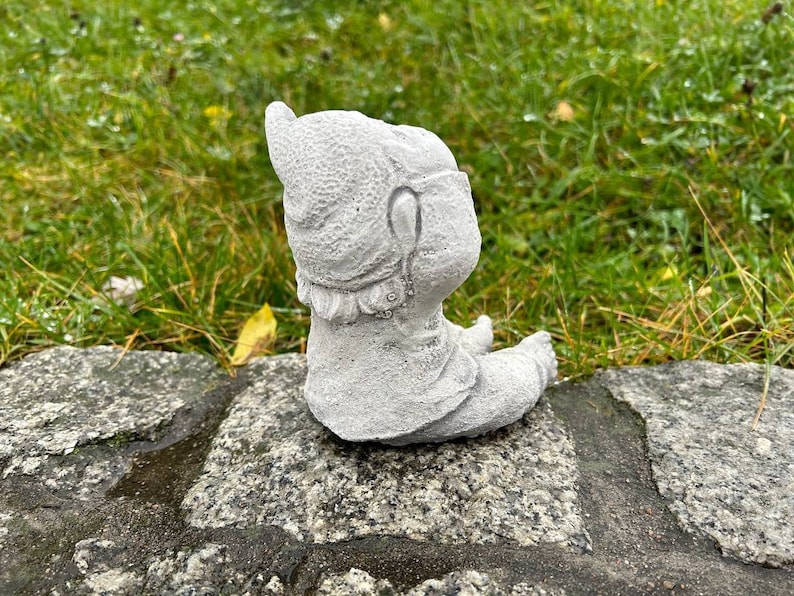 Surprised Concrete Gnome Statue: Funny Gothic Garden Decor - Etsy