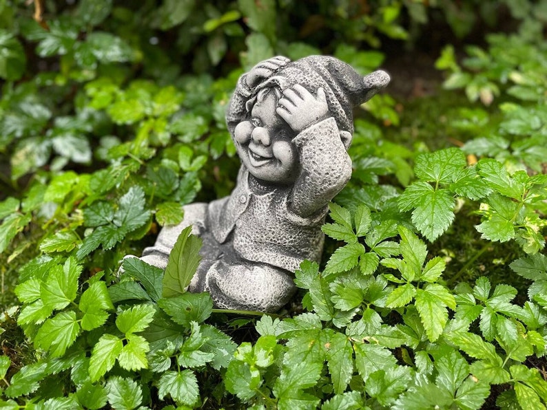 Surprised Concrete Gnome Statue: Funny Gothic Garden Decor - Etsy